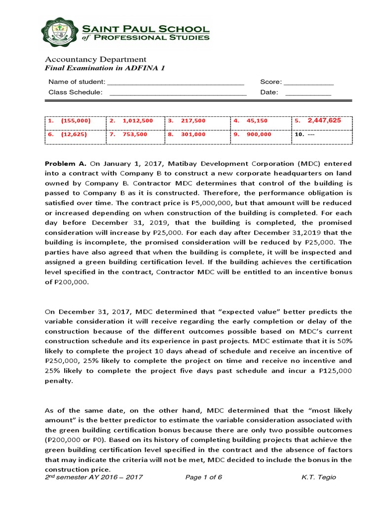 Final Exam in Advanced Financial Accounting I | PDF | Franchising | License