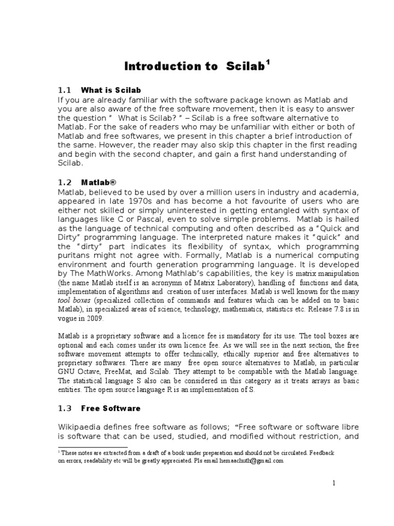 Scilab Made Easy Tutorial Pdf Matrix Mathematics Eigenvalues
