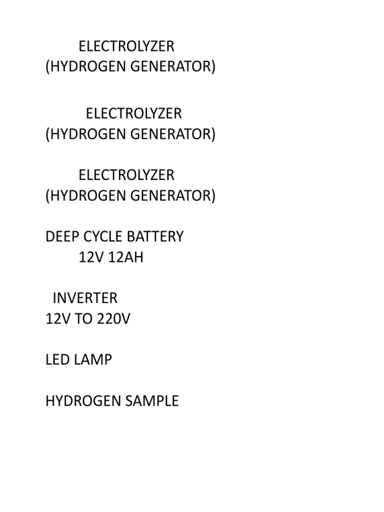 An Instructional Guide for Building a Basic Hydrogen Generation System ...
