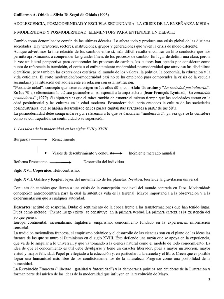 Guillermo Obiols Silvia Di Segni de Obiols 1993 Adolescencia ...