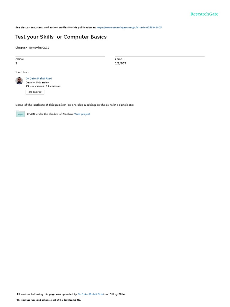 Computer Skills Test | PDF | Computer Virus | Personal Computers