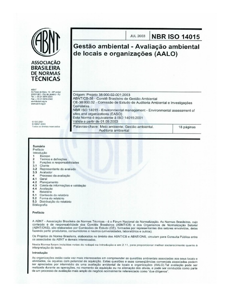 Abnt NBR Iso 14015 | PDF