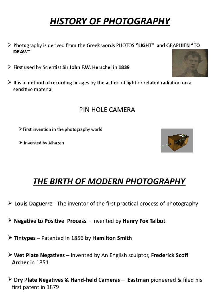 Evolution of Photography Techniques | PDF