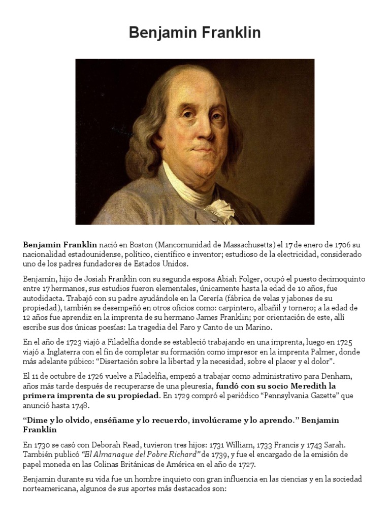 Benjamin Franklin | PDF | Benjamin Franklin | John Adams