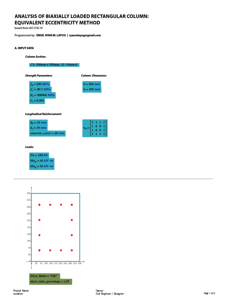 Equivalent Eccentricity Method - Column Design Using Mathcad Prime ...