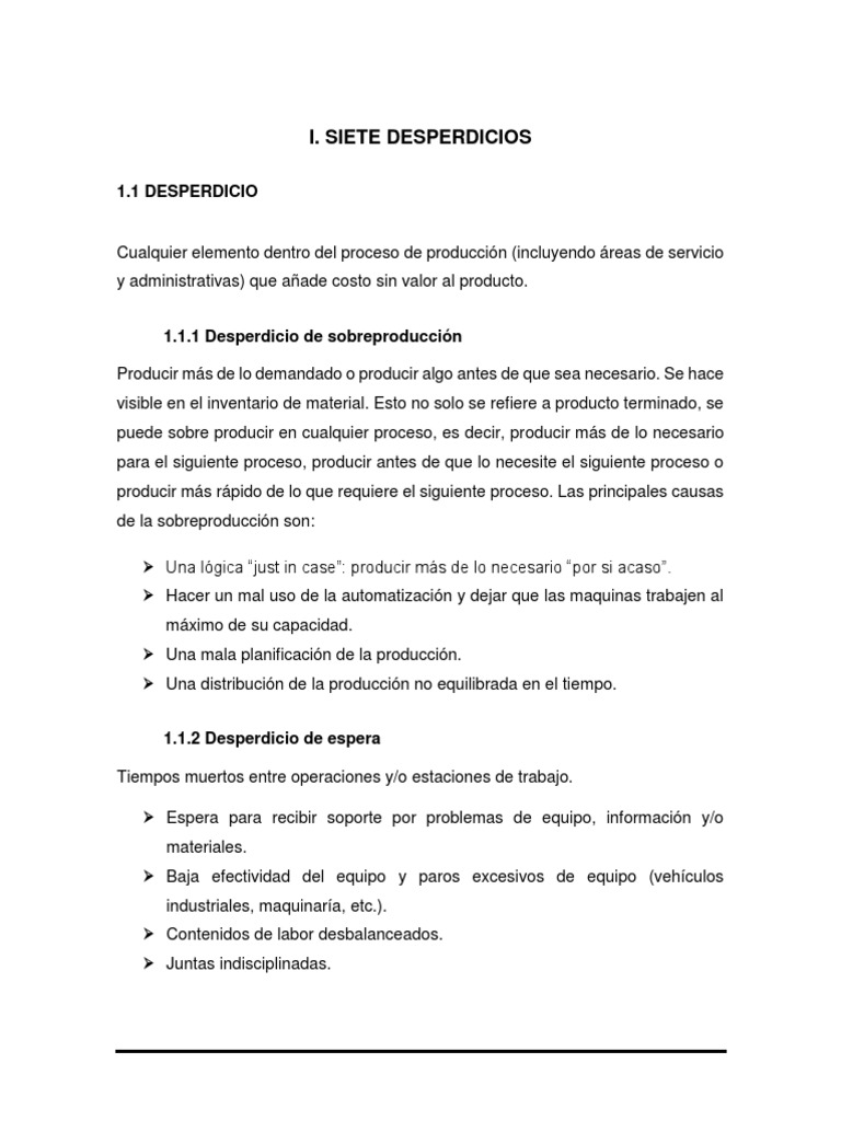 7 Desperdicios Pdf Superproducción Inventario