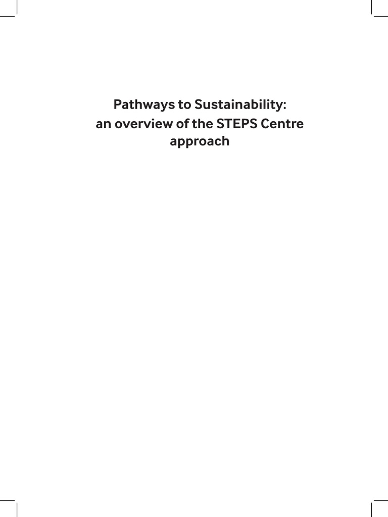 Pathways To Sustainability | PDF | System | Sustainability