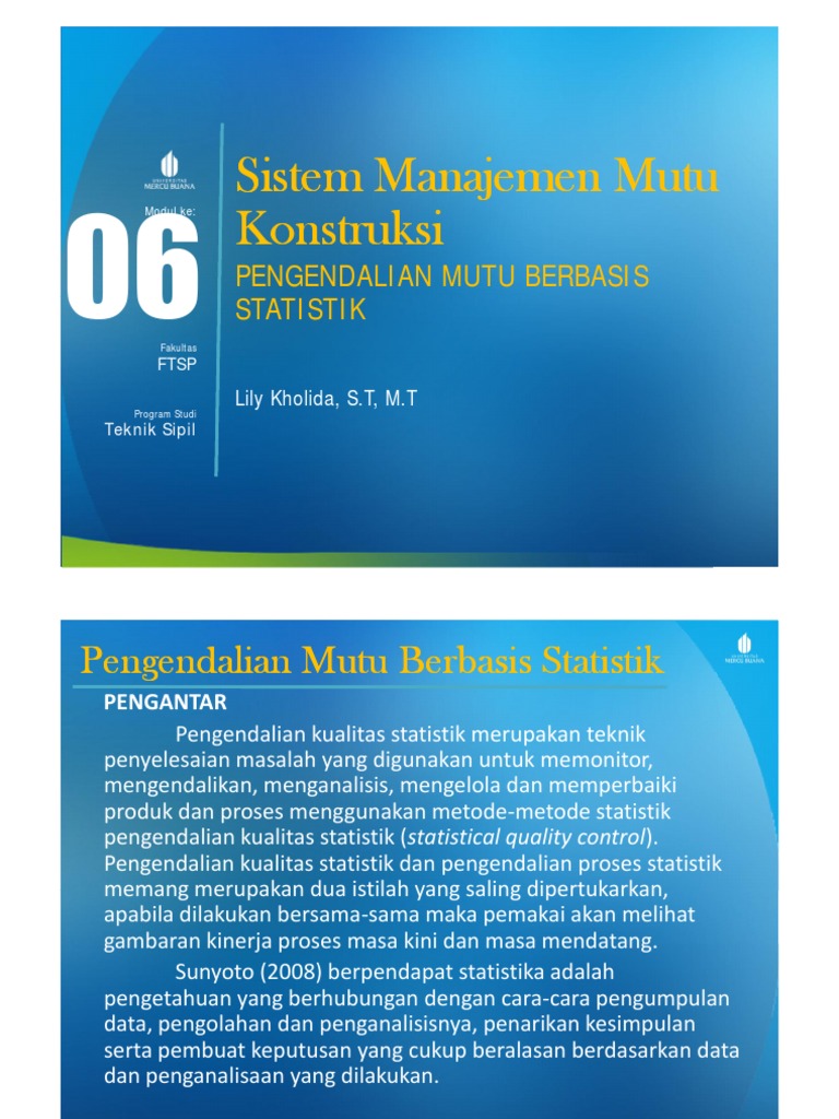 Sistem Manajemen Mutu Konstruksi (TM6) | PDF