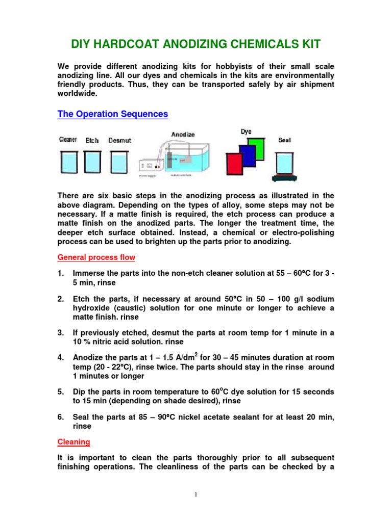 DIY Hardcoat Anodizing Kit Guide | PDF | Ph | Chemistry