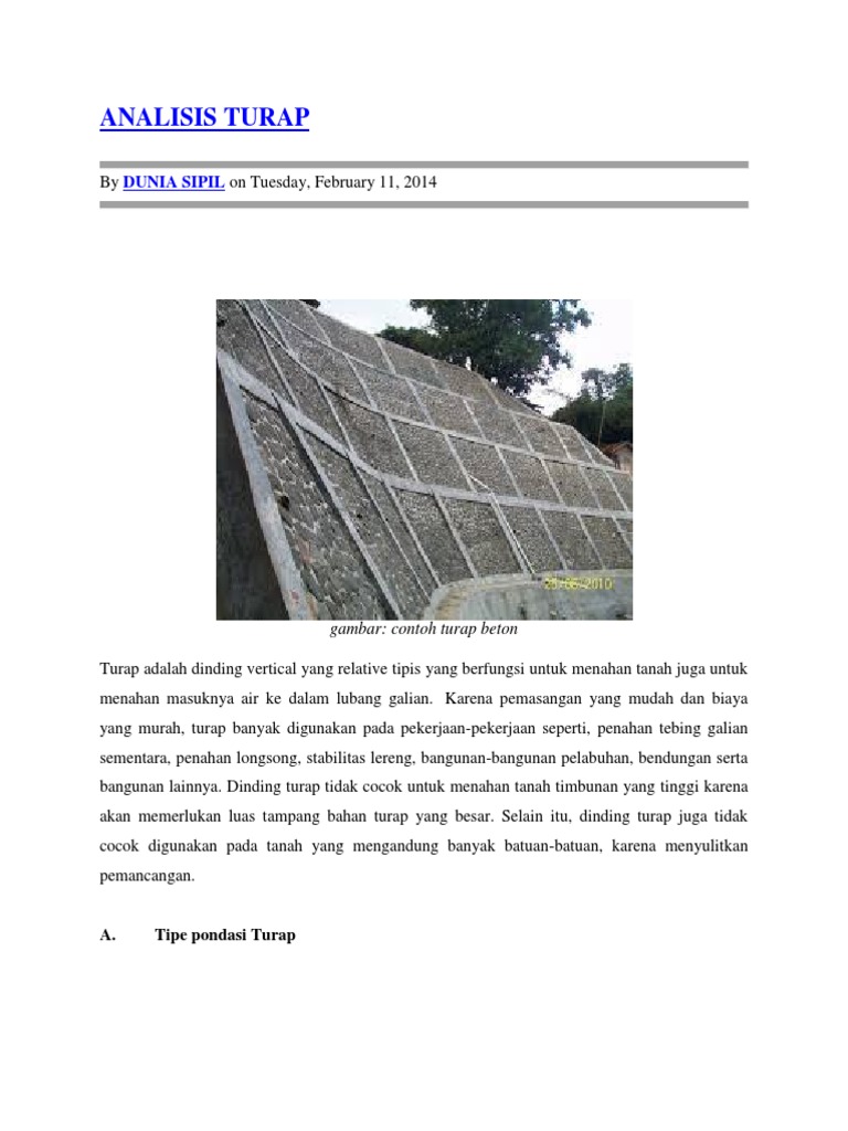 Analisis Desain Turap Beton dan Kayu | PDF
