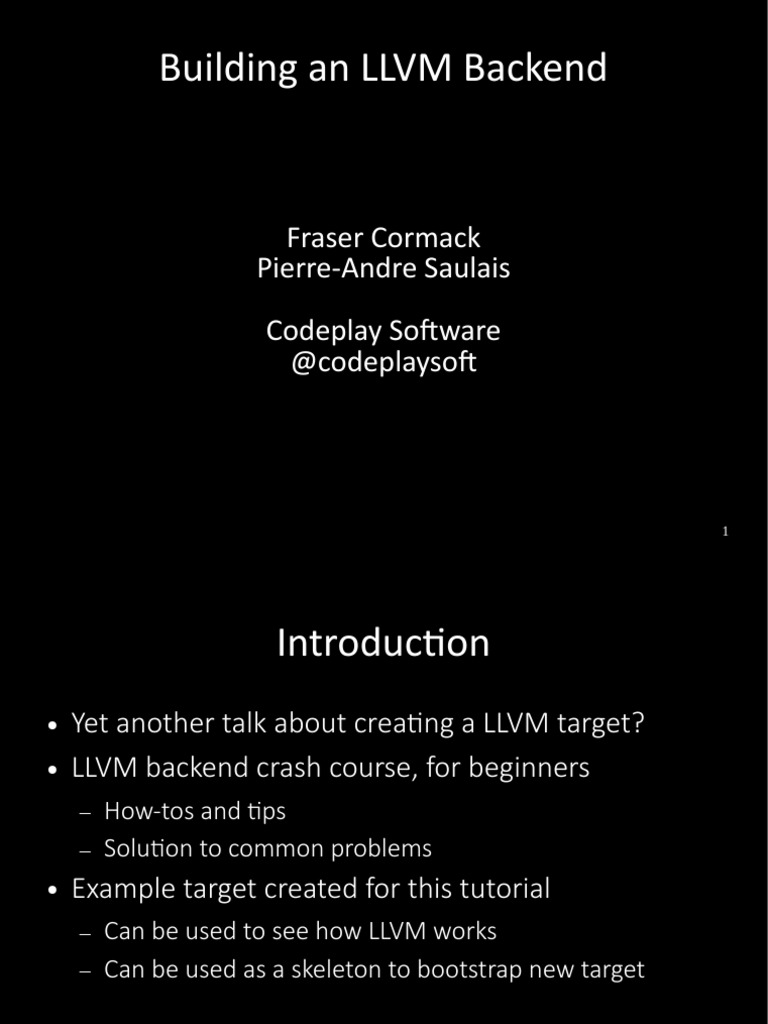 LLVM Backend Development Guide | PDF | Integer (Computer Science ...