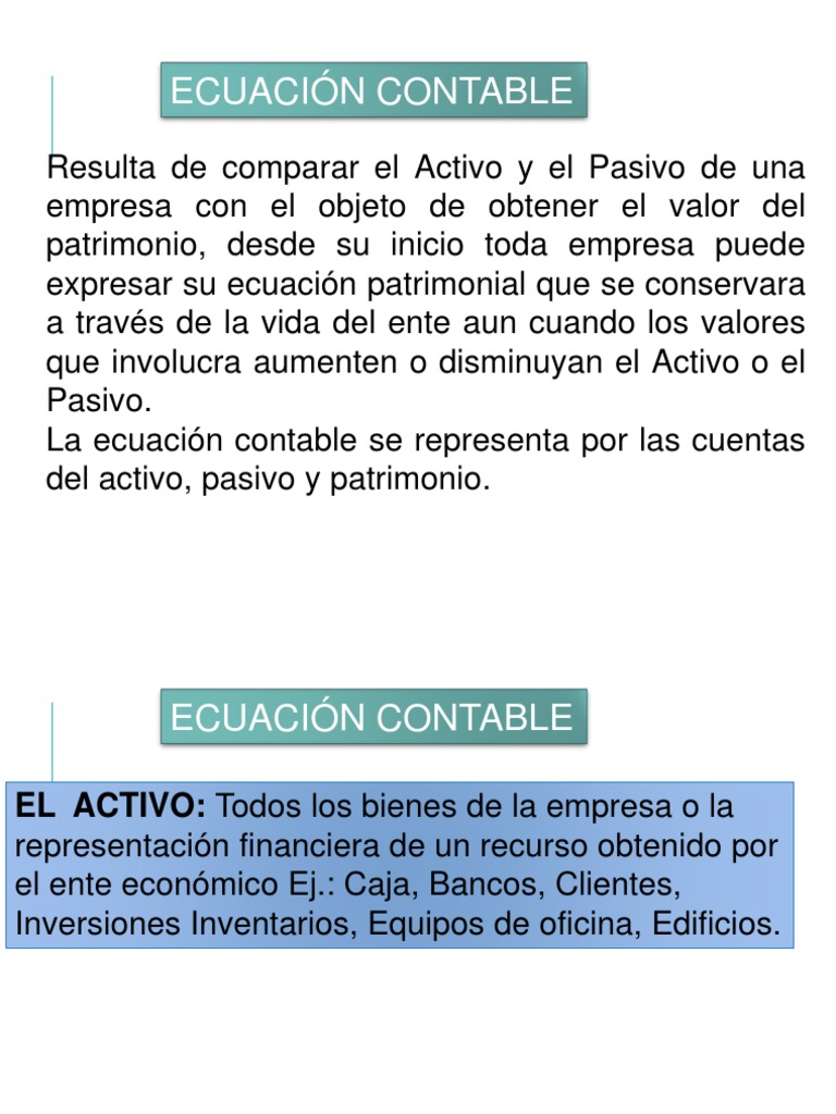 10.ecuacion Contable | PDF | Contabilidad | Industrias de servicio