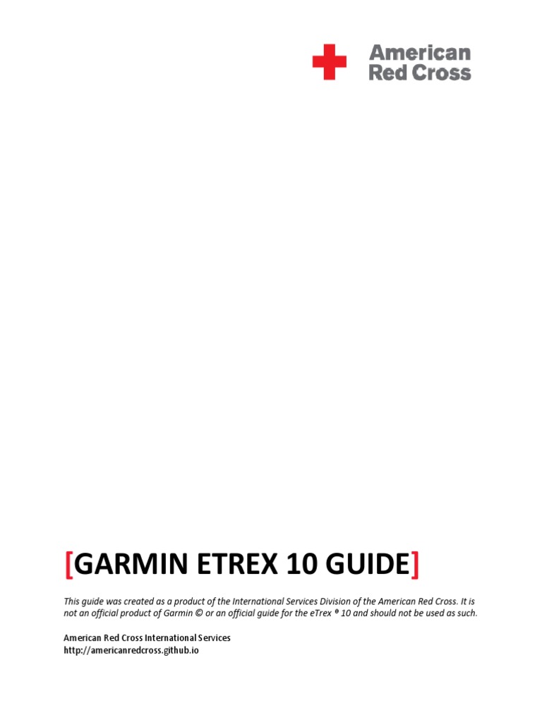 Garmin Etrex 10 Guide: American Red Cross International Services | PDF ...