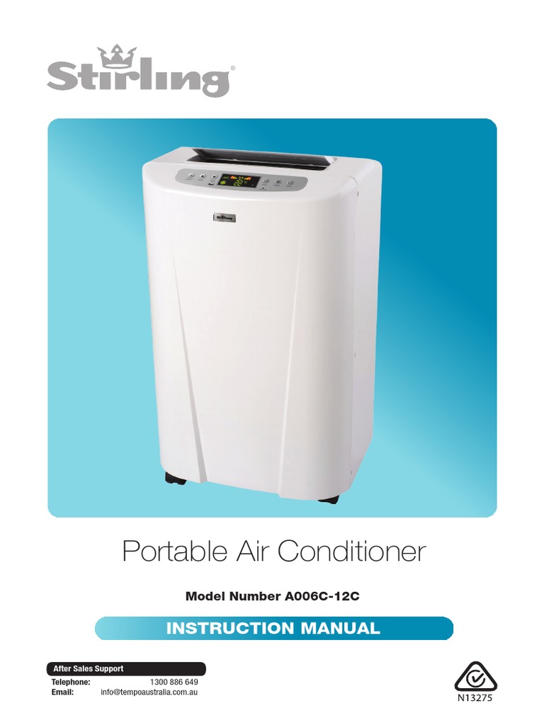 Portable Air Conditioner: Instruction Manual | PDF | Air Conditioning ...