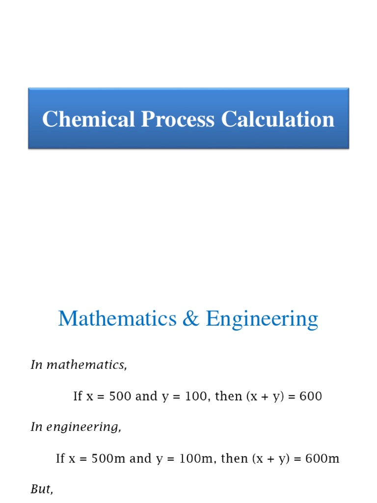 Chemical Process Calculation | PDF