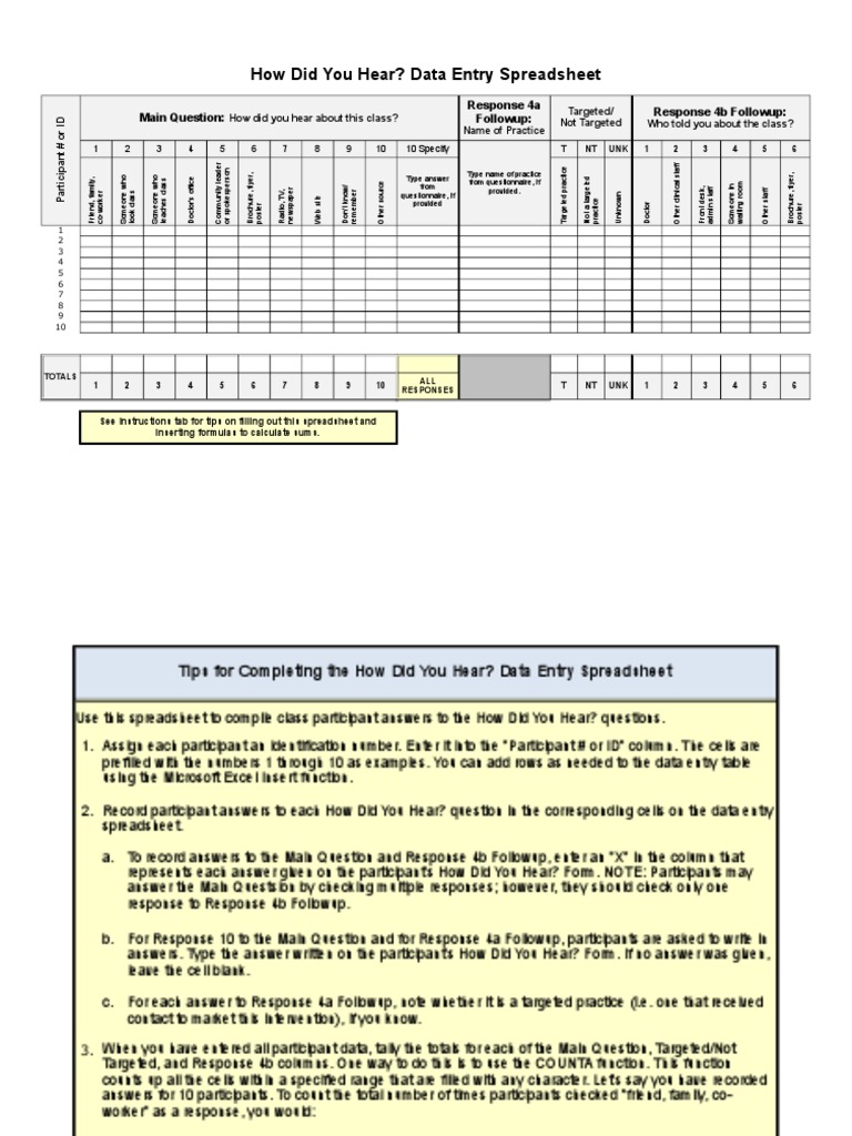 Data Entry for Class Marketing | PDF | Spreadsheet | Microsoft Excel