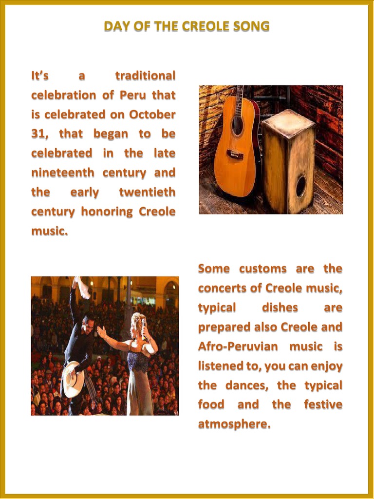 Day of The Creole Song | PDF