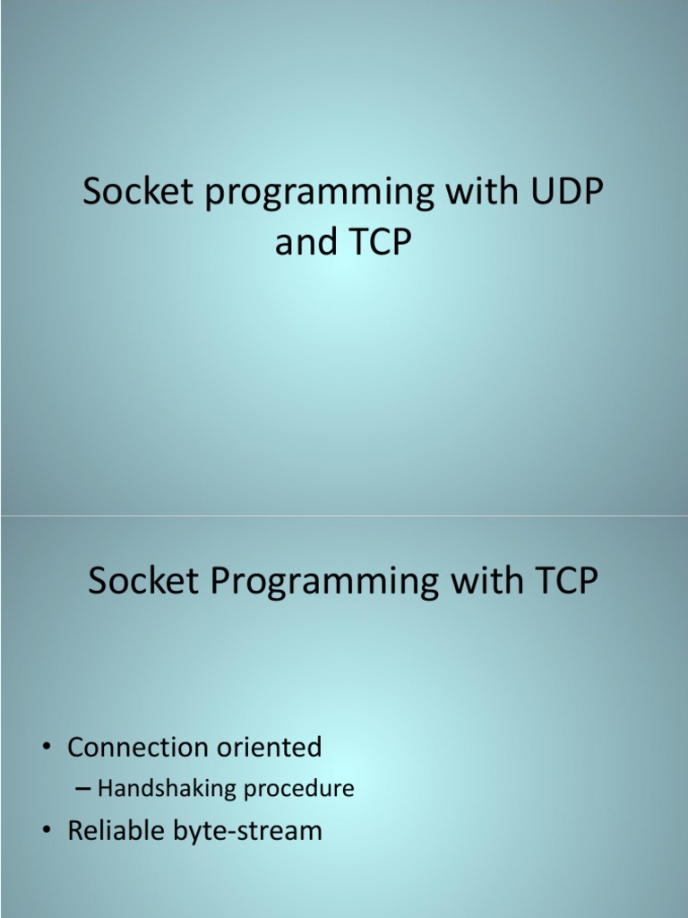 Socket Programming With UDP and TCP | PDF | Network Socket | Network Architecture