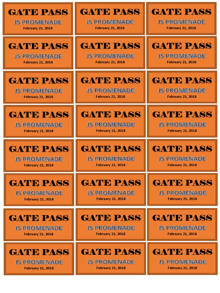 Gate Pass | PDF