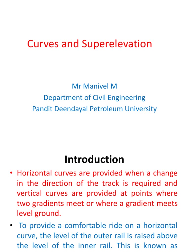 Railway Superelevation and Equilibrium | PDF | Acceleration | Motion ...