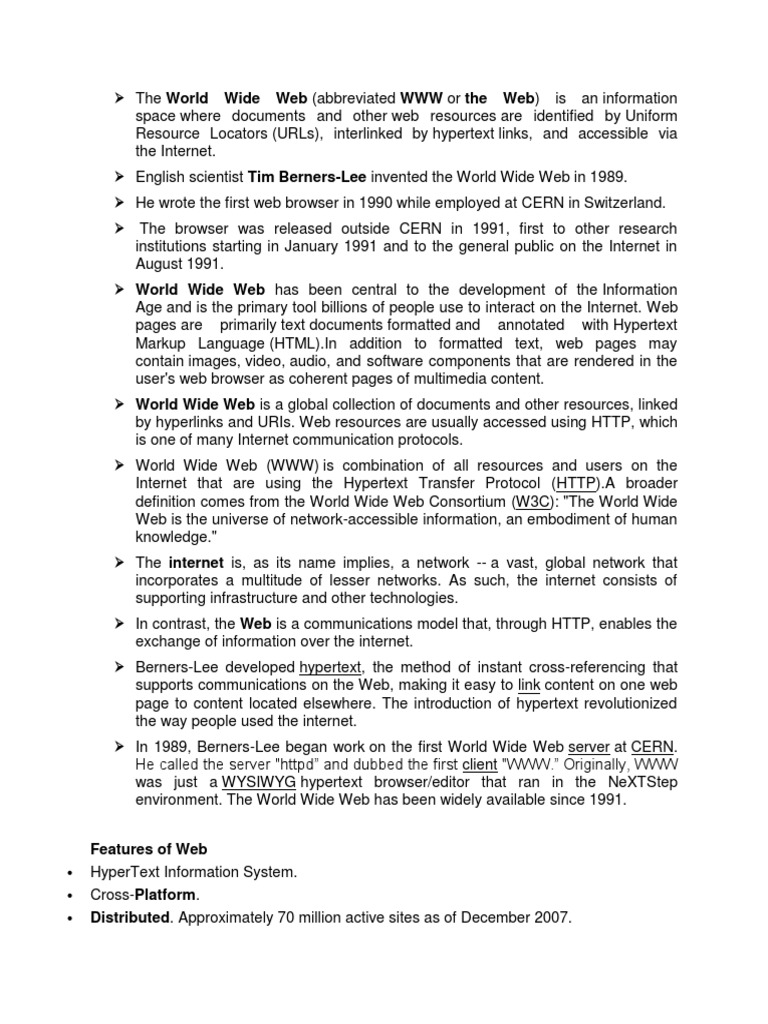 World Wide Web | Download Free PDF | World Wide Web | Internet & Web