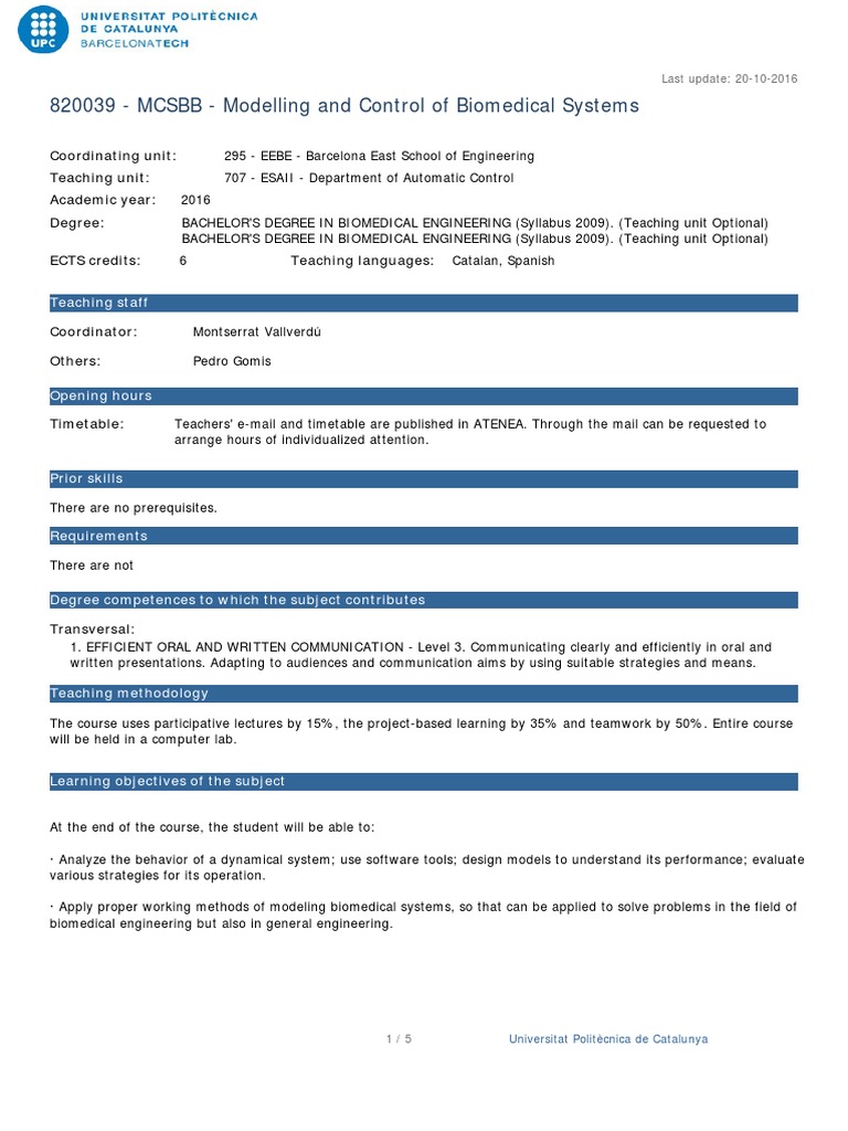 Modelling and Control of Biomedical Systems | PDF | Mathematical ...