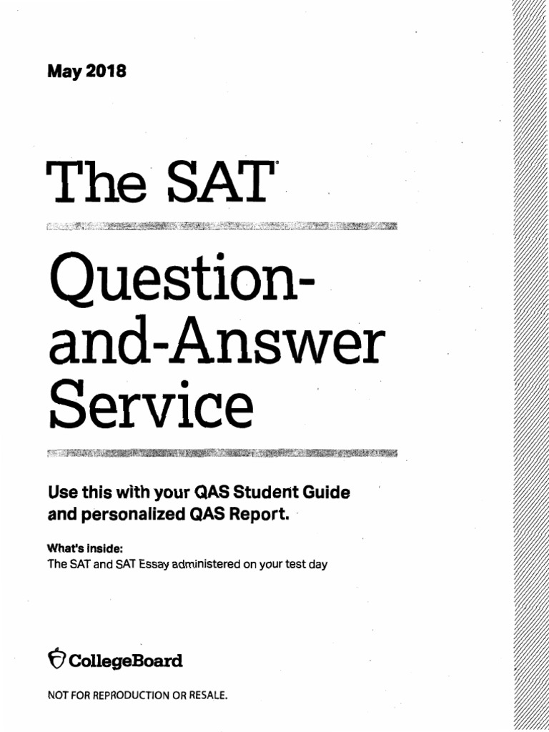 2018 May SAT With Answers and Scoring | PDF