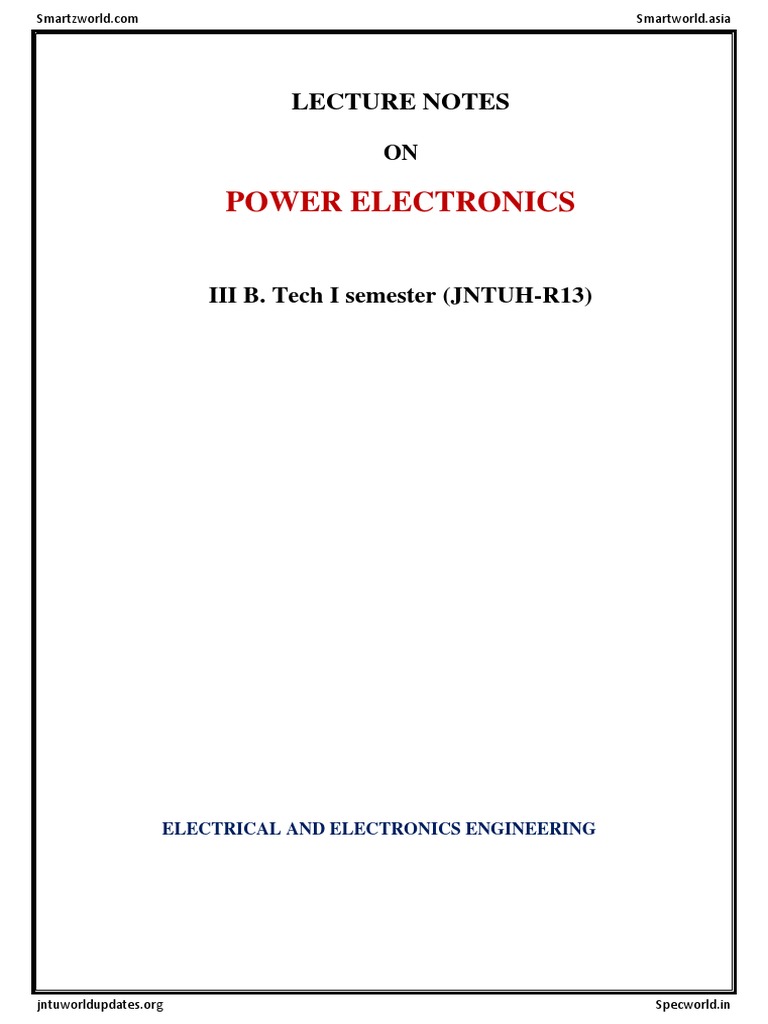 Power Electronics Unit 1 Pdf Pdf Field Effect Transistor Mosfet
