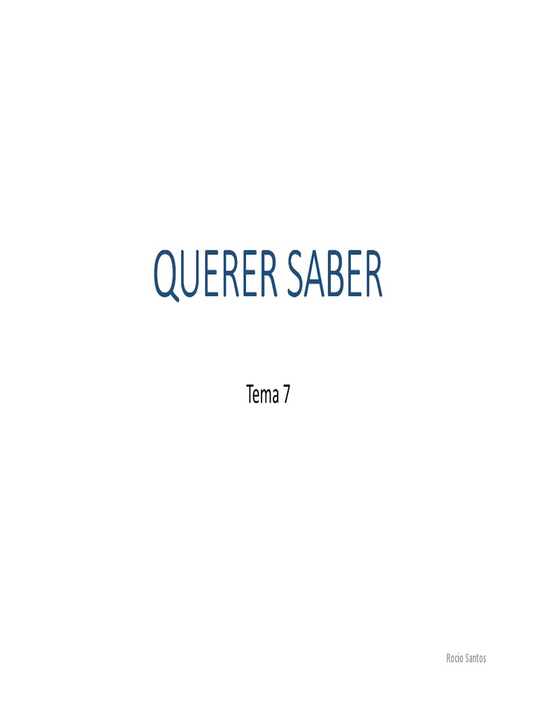 Tema 7 - Querer Saber | PDF | Metro (poesía) | Rima