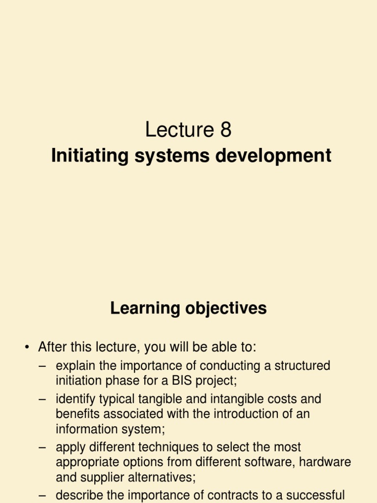 Initiating Systems Development | PDF