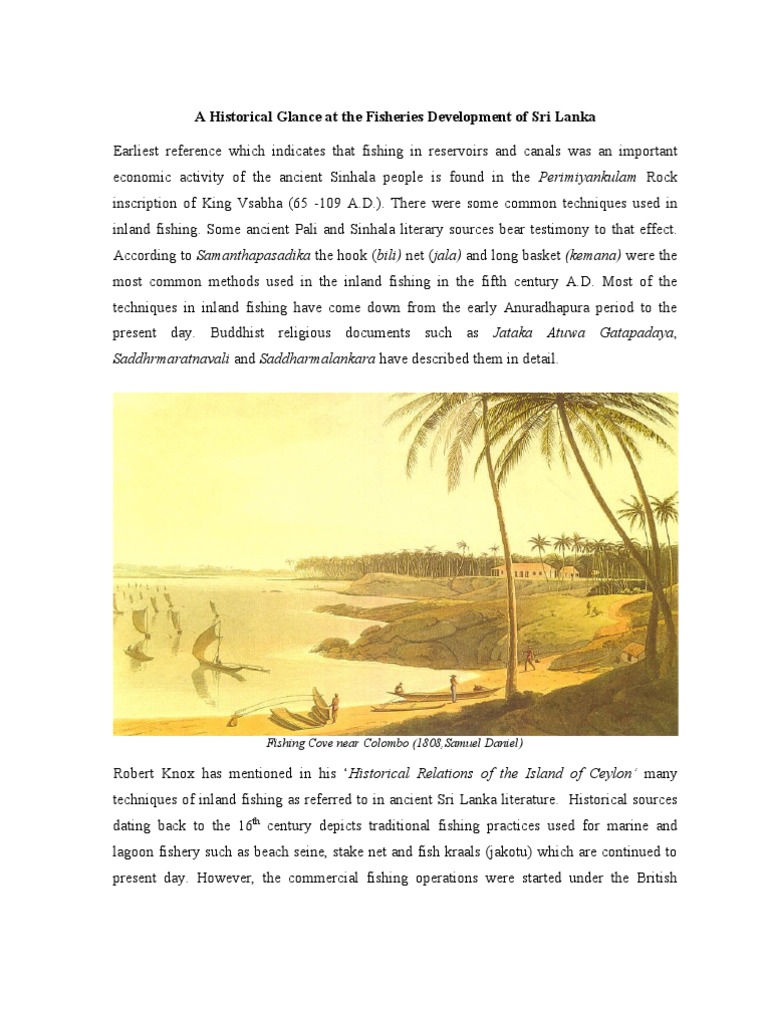 Historical Development of Fisheries | PDF | Sri Lanka | Fish And Humans