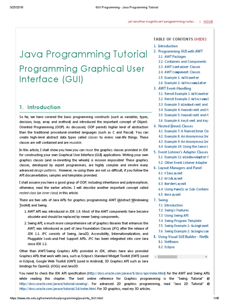 Java Programming Tutorial Programming Graphical User Interface Gui 4854