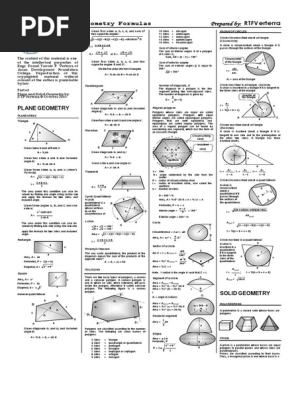 Solid Geometry Formula