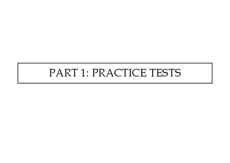 Part 1: Practice Tests | PDF