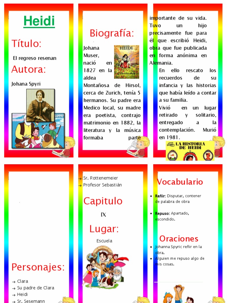 Triptico Heidi1 | PDF | Heidi | Novelas