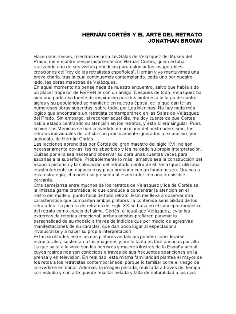Hernán Cortés Pintor | PDF | Retrato | Pinturas