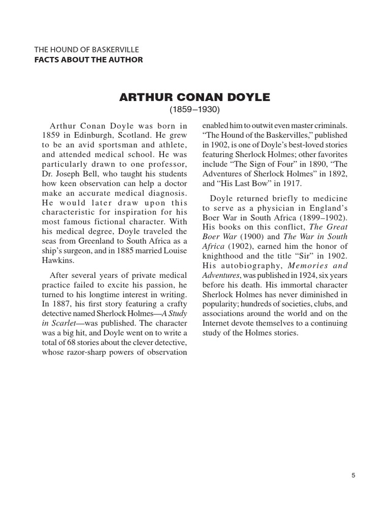 The Hound of The Baskervilles Study Guide | PDF | Sherlock Holmes | Dr ...