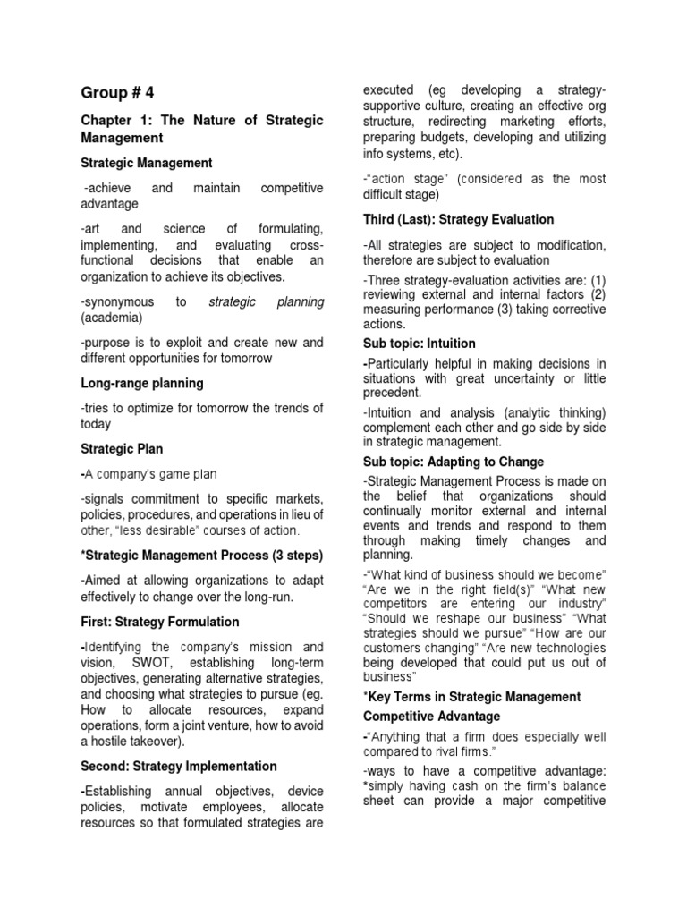 Strategic Management Essentials | PDF | Strategic Management ...