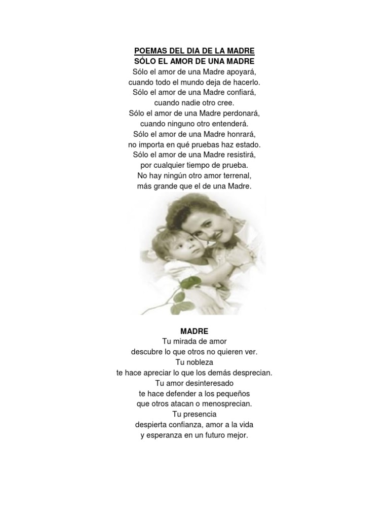 Poemas Del Dia de La Madre | PDF | Amor | Naturaleza