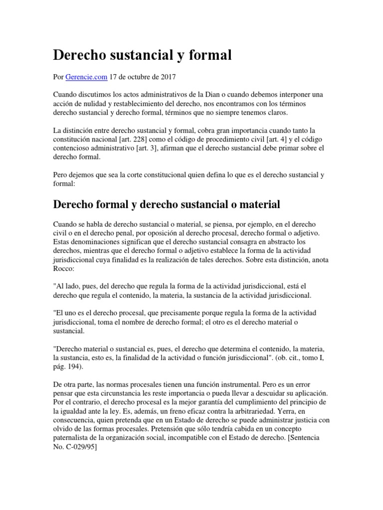 Derecho Sustancial y Formal | PDF | Ley procesal | Jurisdicción
