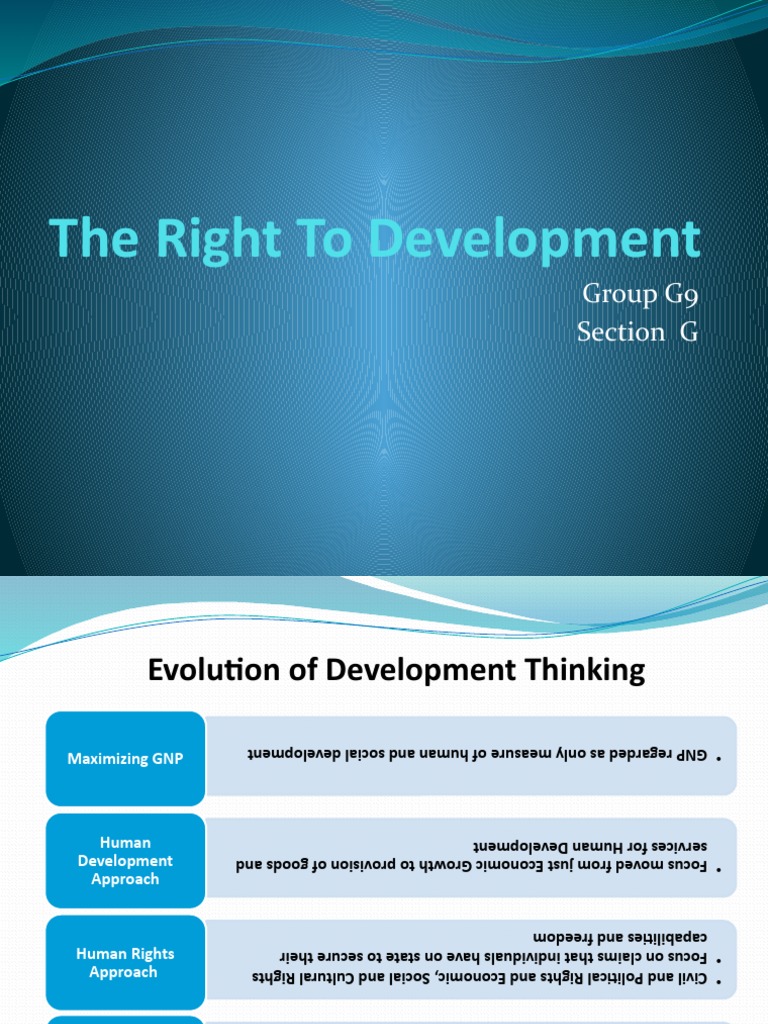 The Right To Development | PDF | Government | Rights