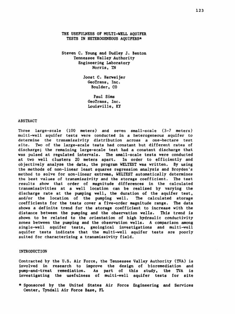 The Usefulness of Multi-Well Aquifers | PDF | Aquifer | Earth Sciences