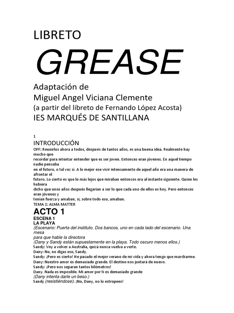 Grease 1 | PDF | Amor | Ocio