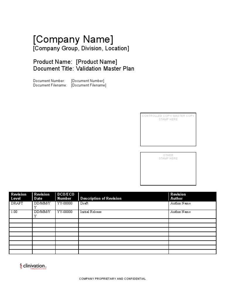 Validation Master Plan | Verification And Validation | Quality ...