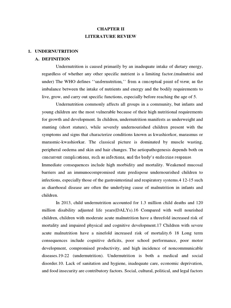 Chapter II Literature Review | PDF | Malnutrition | Public Health