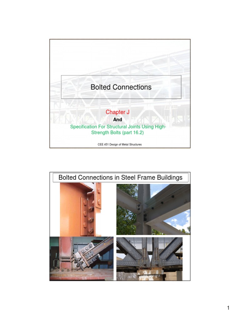 Bolted Connections in Steel Frame Buildings | PDF | Rivet | Screw