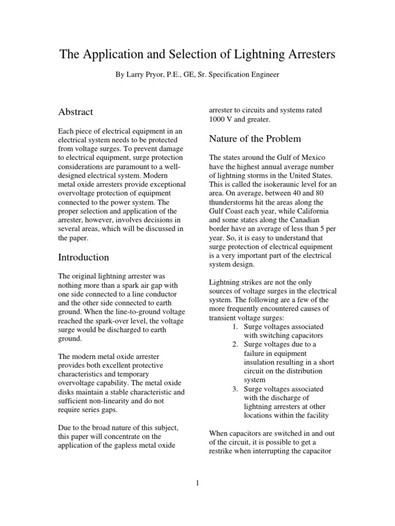 Lightning Arresters | PDF | Transformer | Insulator (Electricity)