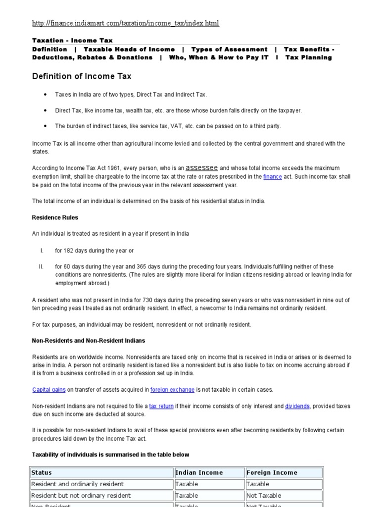 Definition of Income Tax: Finance | Download Free PDF | Capital Gains ...