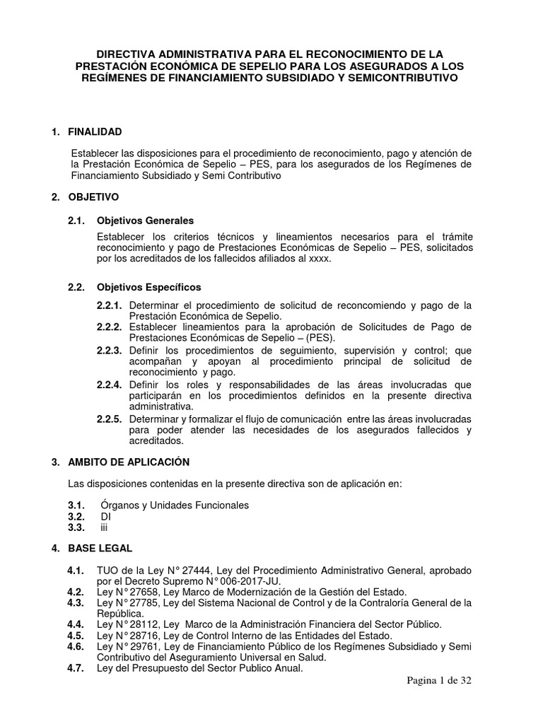 Directiva PES para Regímenes SIS | PDF | Seguro | Bancos