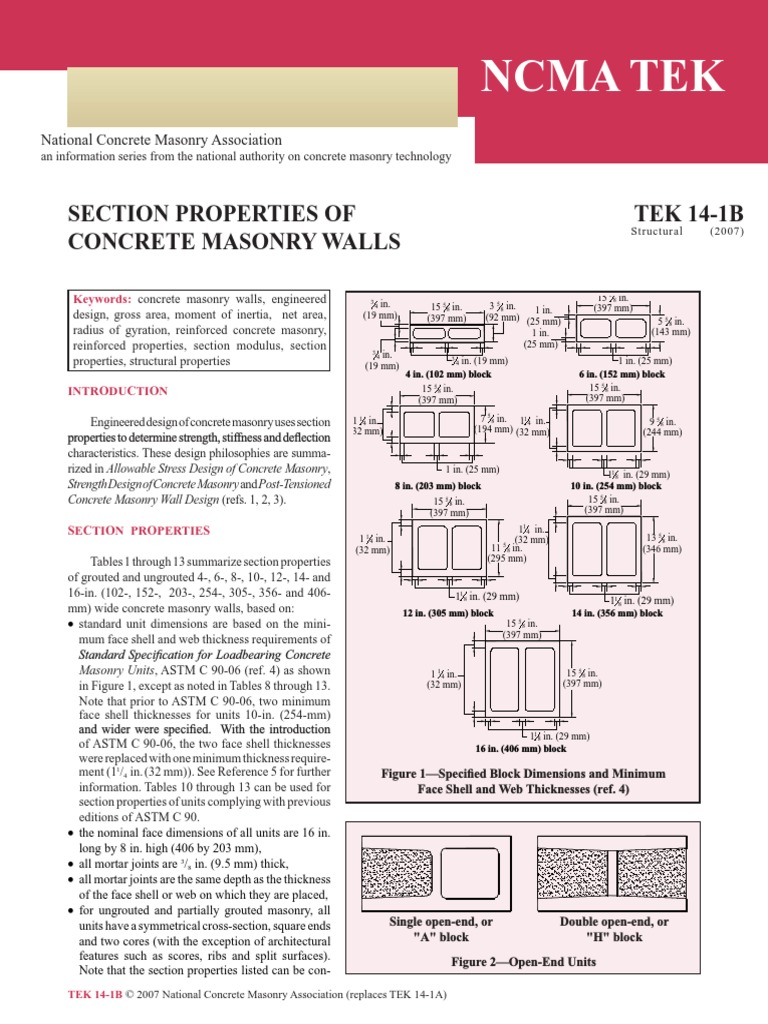 Tek 14-01B PDF | PDF | Masonry | Concrete